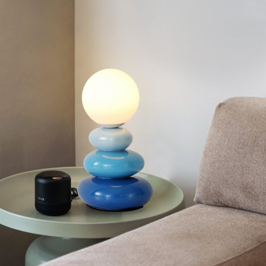 Creative Ceramic Triple Layer Stacked Stone Table Lamp – Shine Life ...
