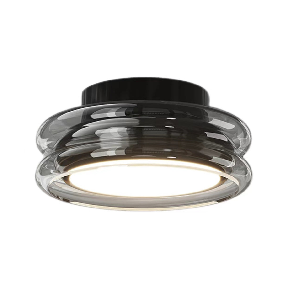 Round Glass Smoke Grey Ceiling Light – Shine Life Lighting