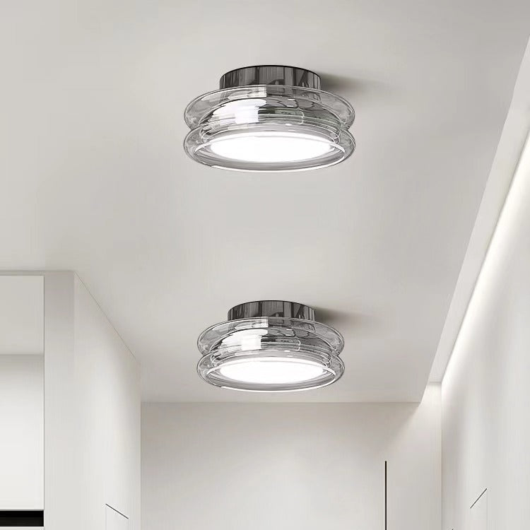 Round Glass Smoke Grey Ceiling Light – Shine Life Lighting