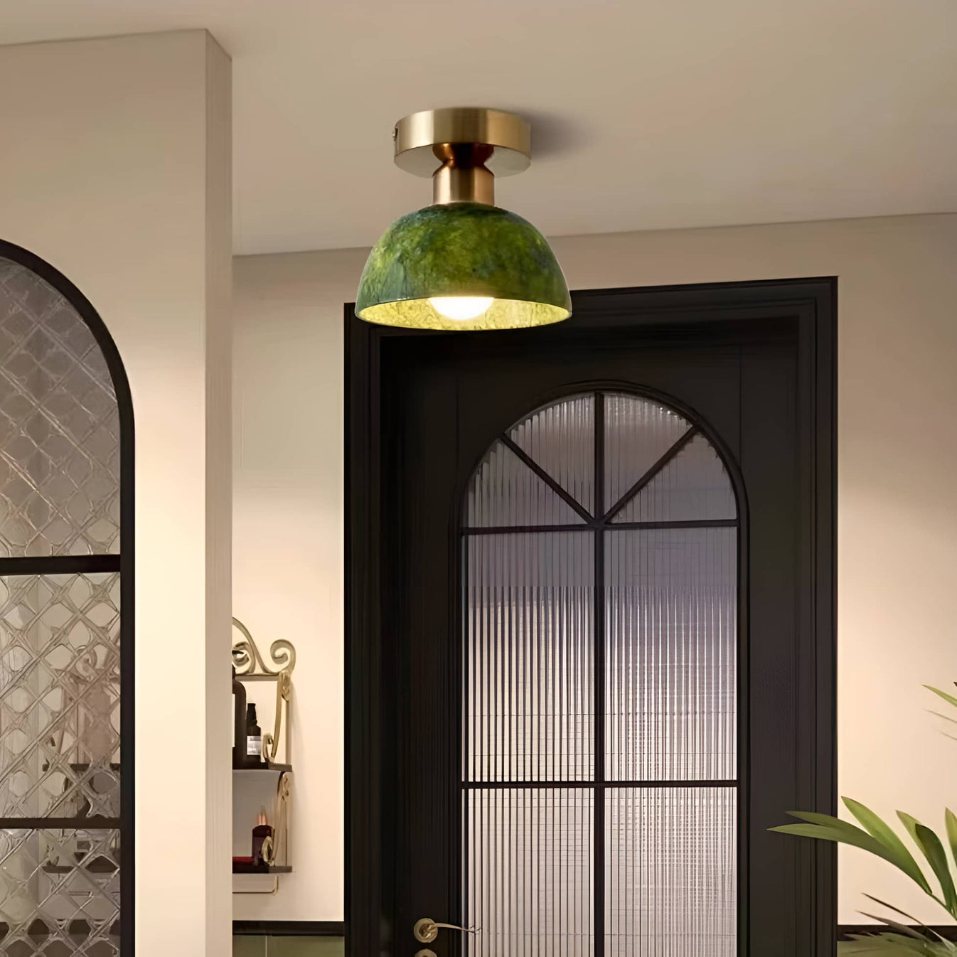 Natural Jade Vintage Dark Green Ceiling Light For Hallway – Shine Life ...