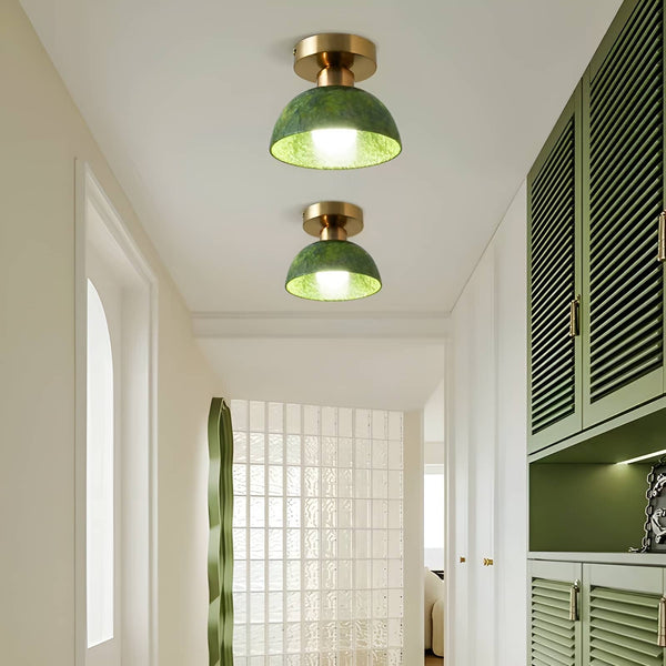 Natural Jade Vintage Dark Green Ceiling Light For Hallway – Shine Life ...