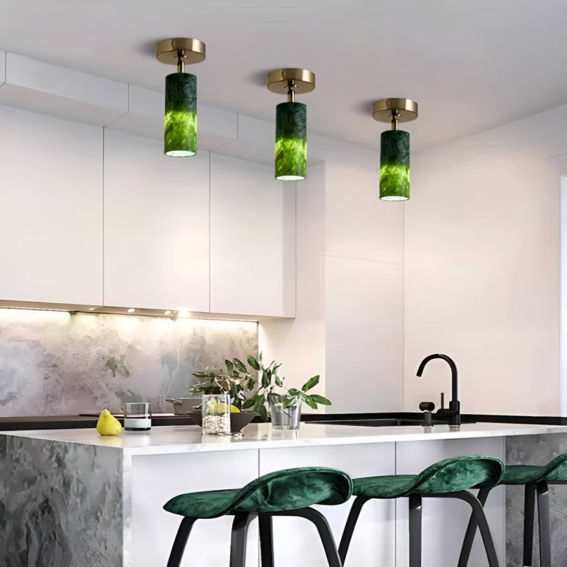Natural Jade Vintage Dark Green Ceiling Light For Hallway – Shine Life ...