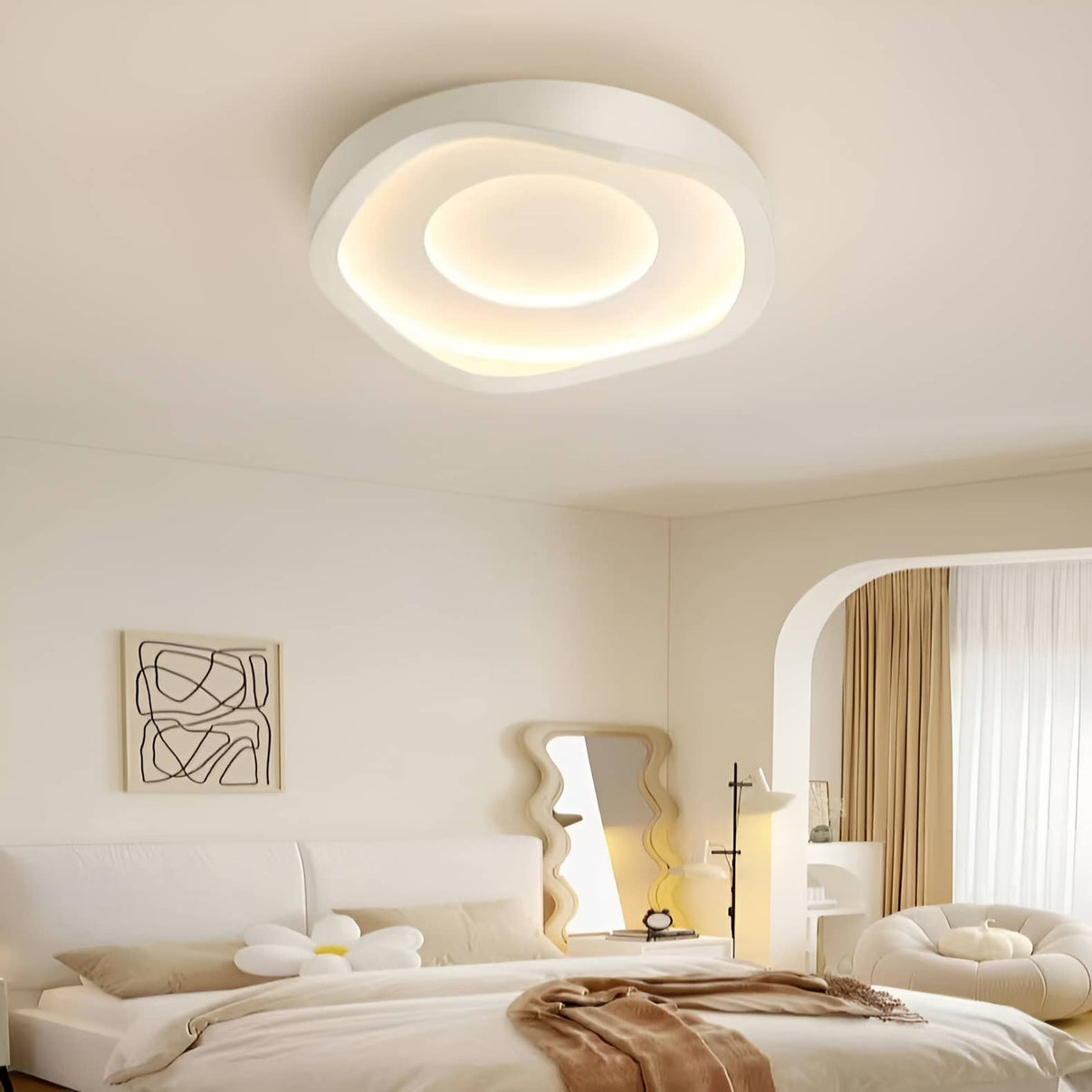 Nordic Layered White Cloud Ceiling Light For Bedroom – Shine Life Lighting