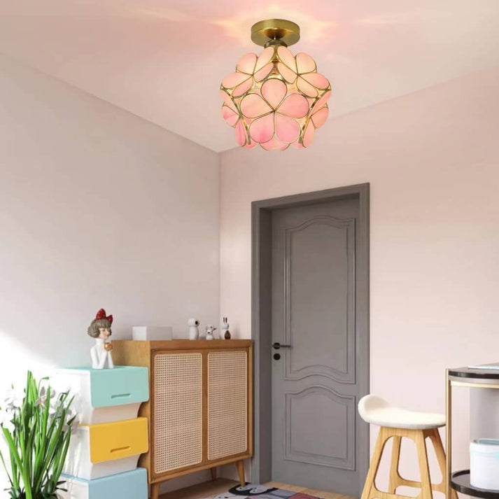 Romantic Flower Petal Glass Ceiling Light | Hallway Ceiling Light ...