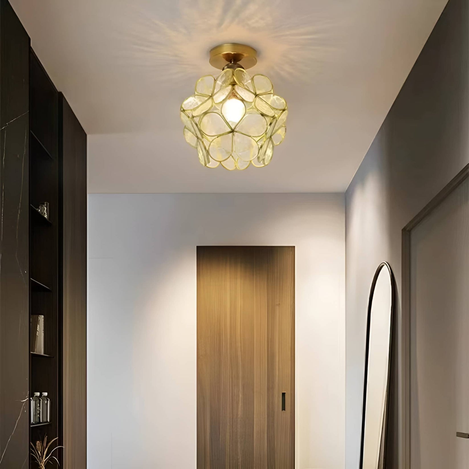 Romantic Flower Petal Glass Ceiling Light | Hallway Ceiling Light ...