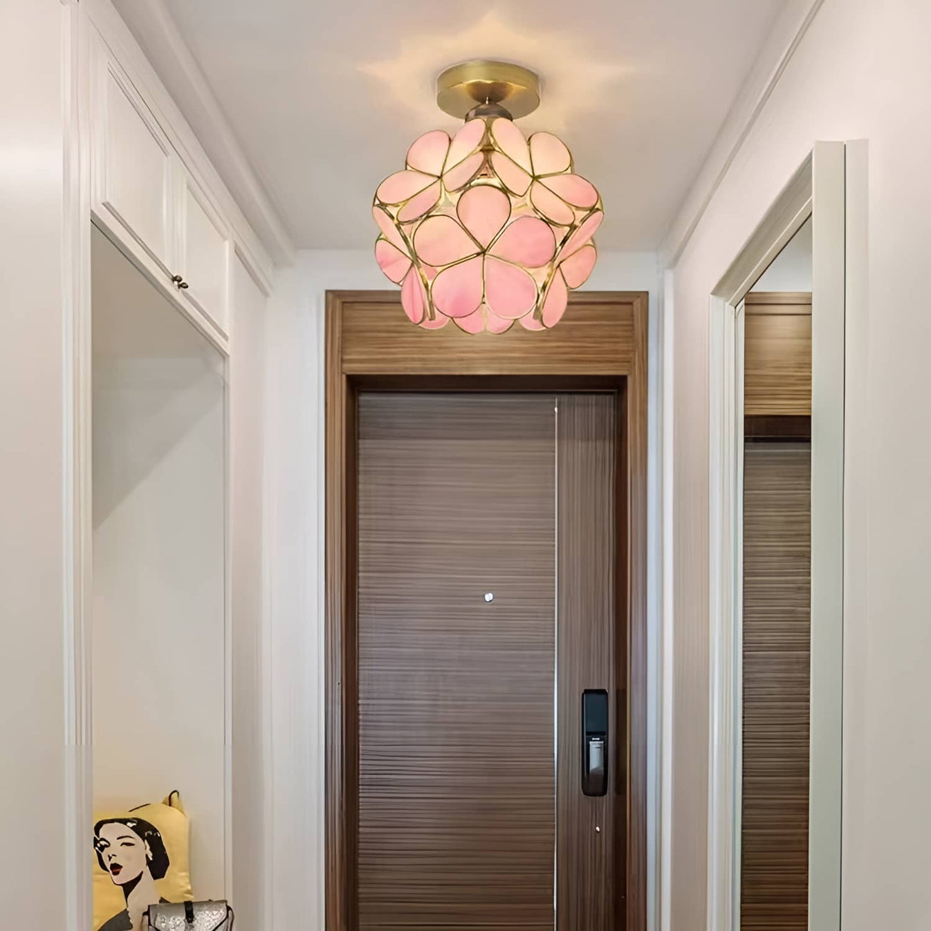 Romantic Flower Petal Glass Ceiling Light | Hallway Ceiling Light ...
