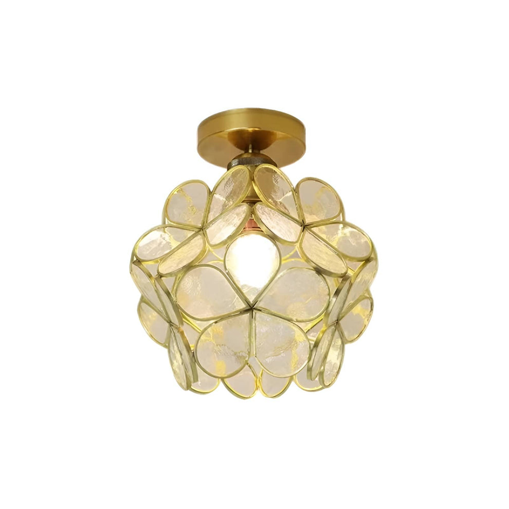 Romantic Flower Petal Glass Ceiling Light | Hallway Ceiling Light ...
