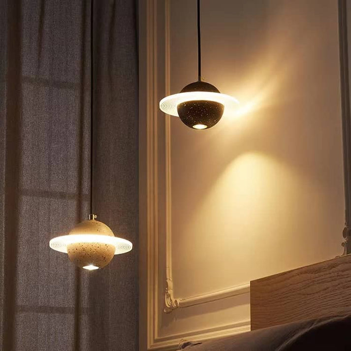 Space Age Halo Planet LED Pendant light | Shine Life Lighting
