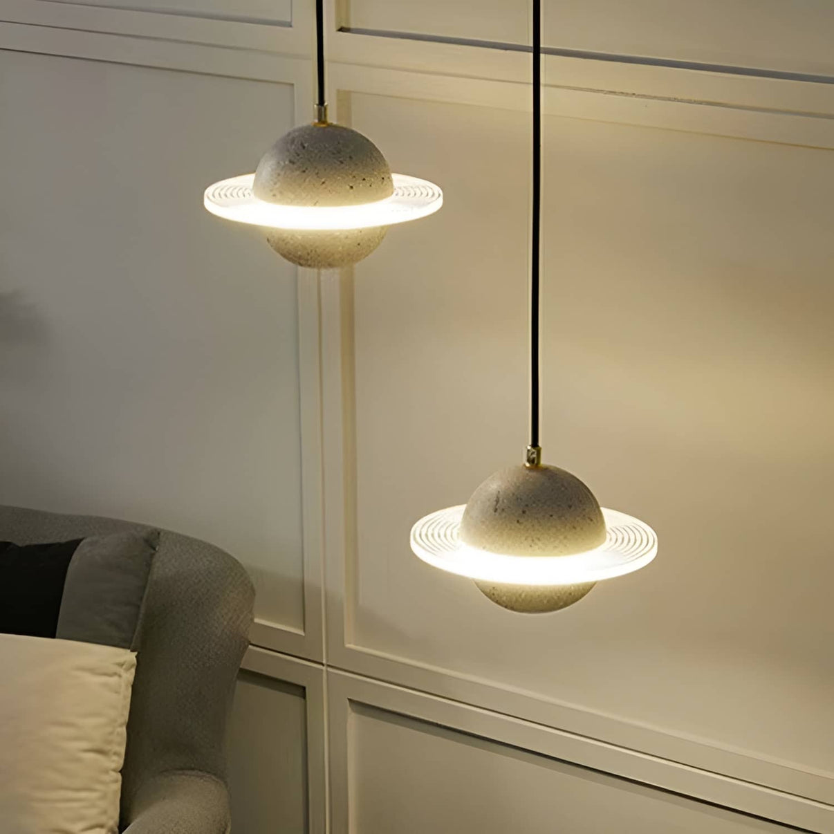 Space Age Halo Planet LED Pendant light | Shine Life Lighting